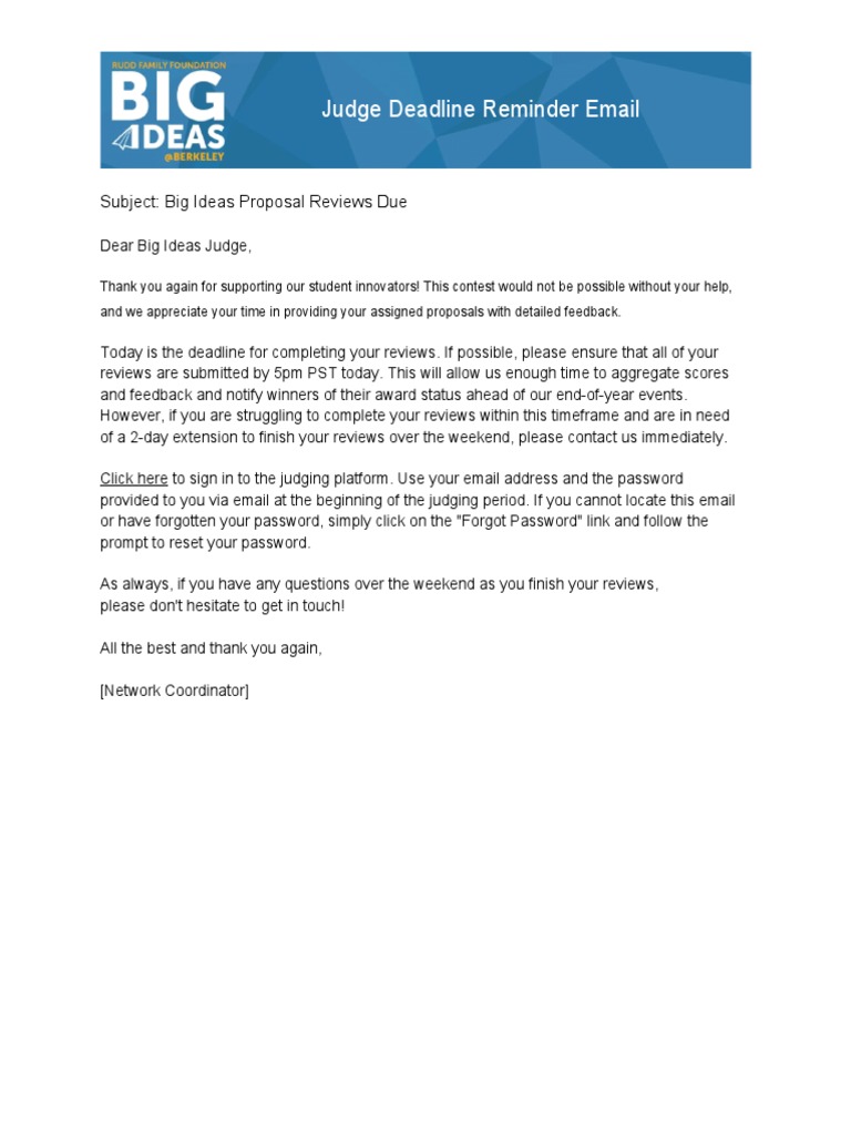 Reminder Email Sample 07 | PDF