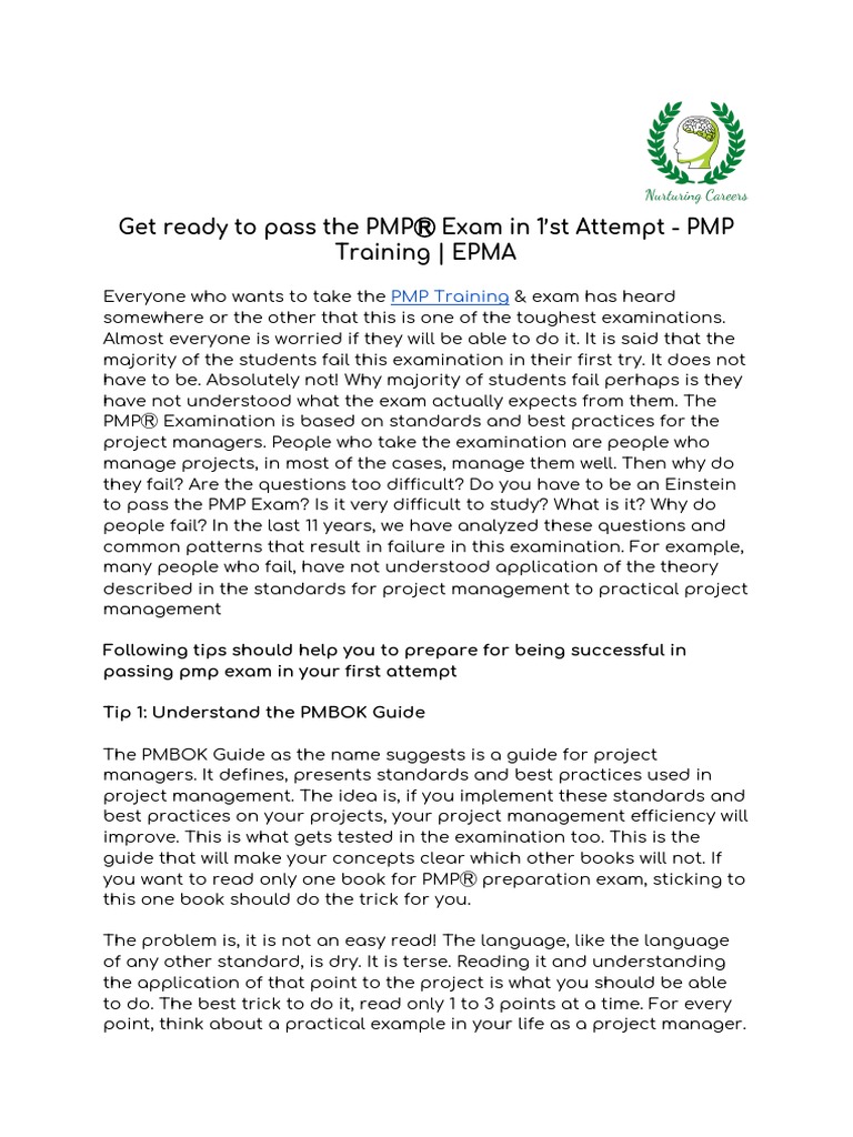 Get Ready To Pass The PMP Exam in 1'st Attempt - PMP Training - EPMA ...
