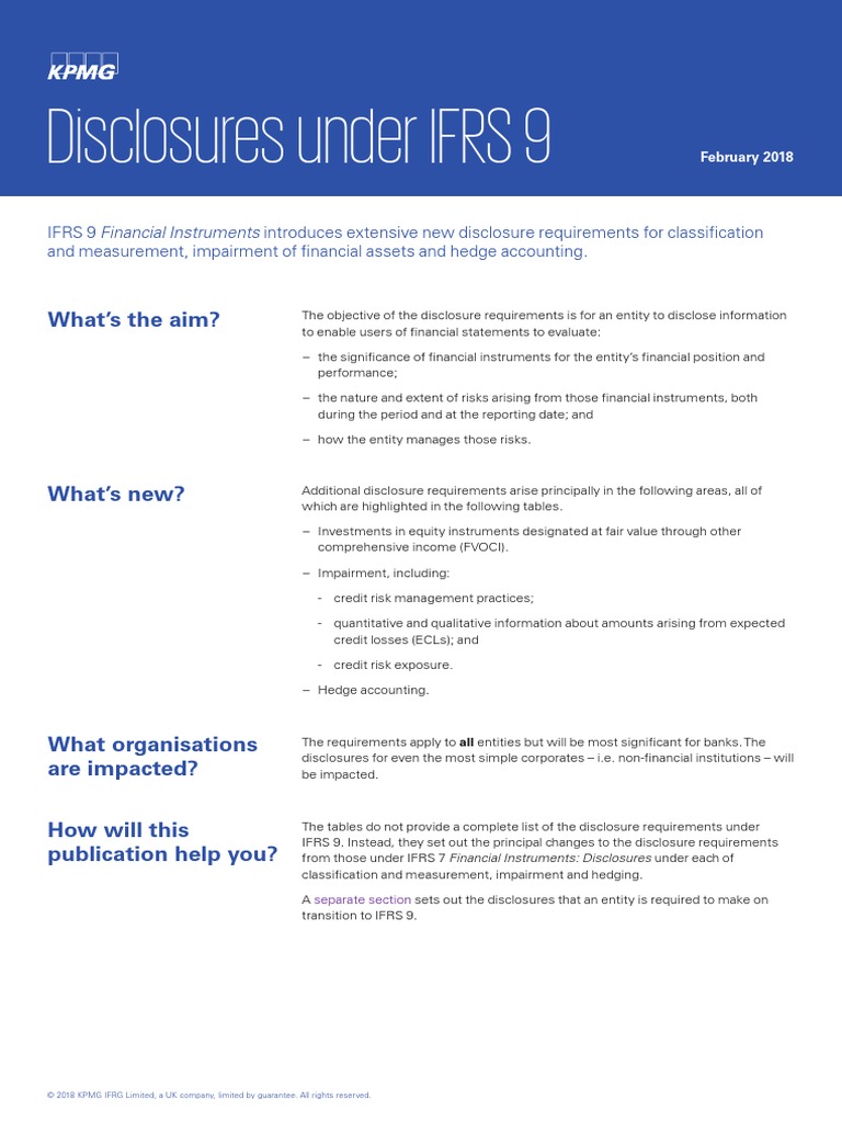 Disclosures Under IFRS 9: What's The Aim? | PDF | Hedge (Finance ...