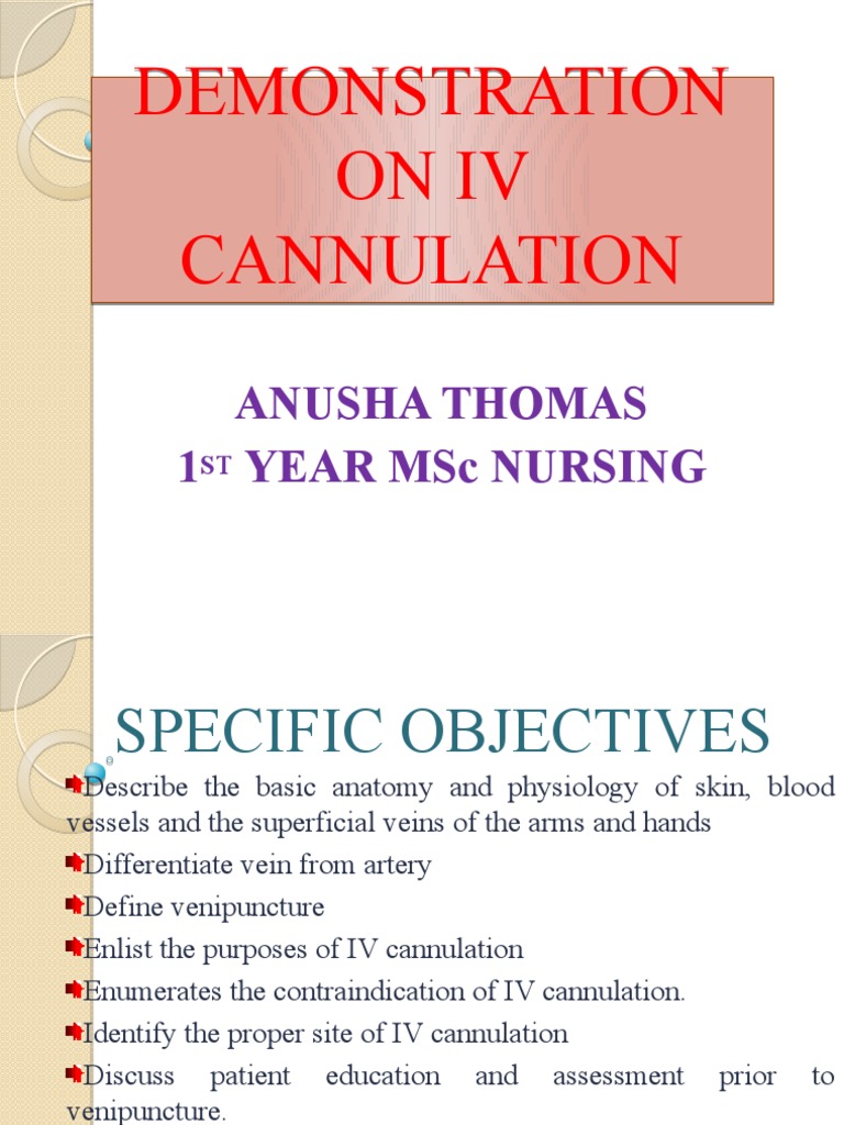 IV Cannulation: Procedure and Guidelines | PDF | Intravenous Therapy ...