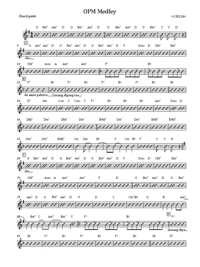 OPM Medley: Chord Guide 130116 | PDF