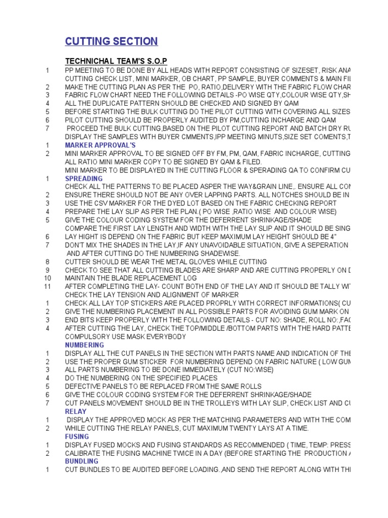 Cutting Sop | PDF | Nature