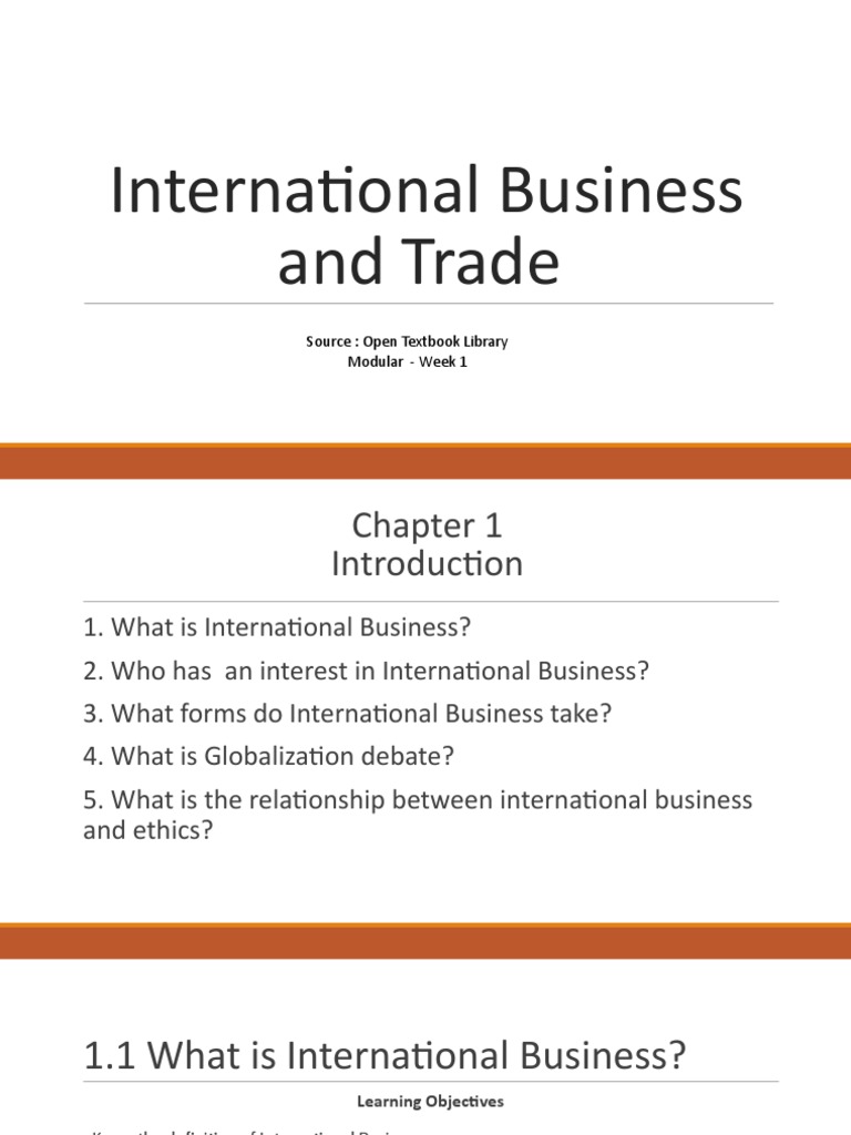 International Business and Trade | PDF | Entrepreneurship | Strategic ...