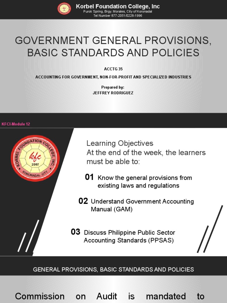 Government General Provisions, Basic Standards and Policies | PDF ...