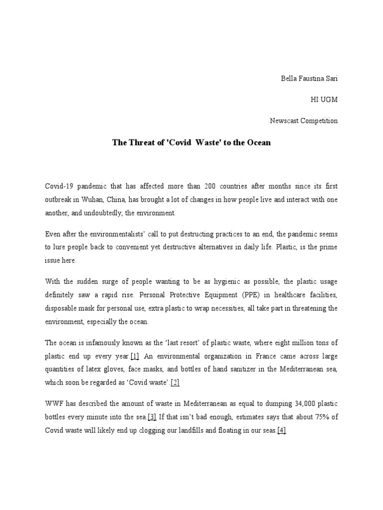 Script Sample - Newscast | PDF | Waste | Environmental Issues