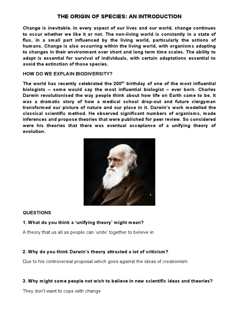 The Origin of Species | PDF | On The Origin Of Species | Evolution