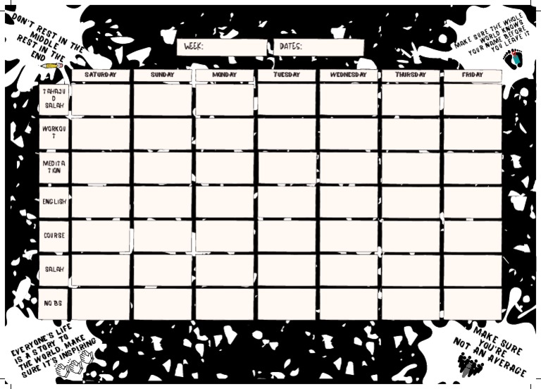 Weekly Activities Calendar 1123 - 794 | PDF