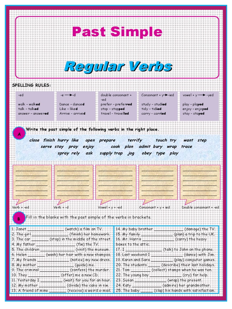 Past Simple of Regular Verbs | PDF