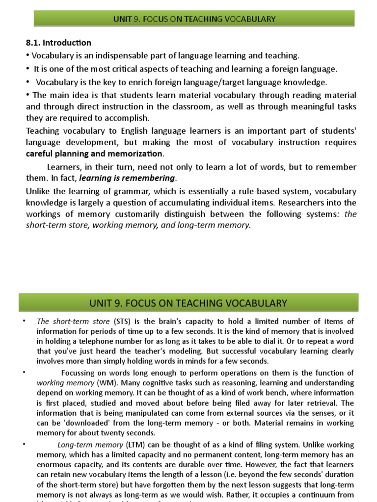 Effective Strategies for Teaching Vocabulary | PDF | Vocabulary ...