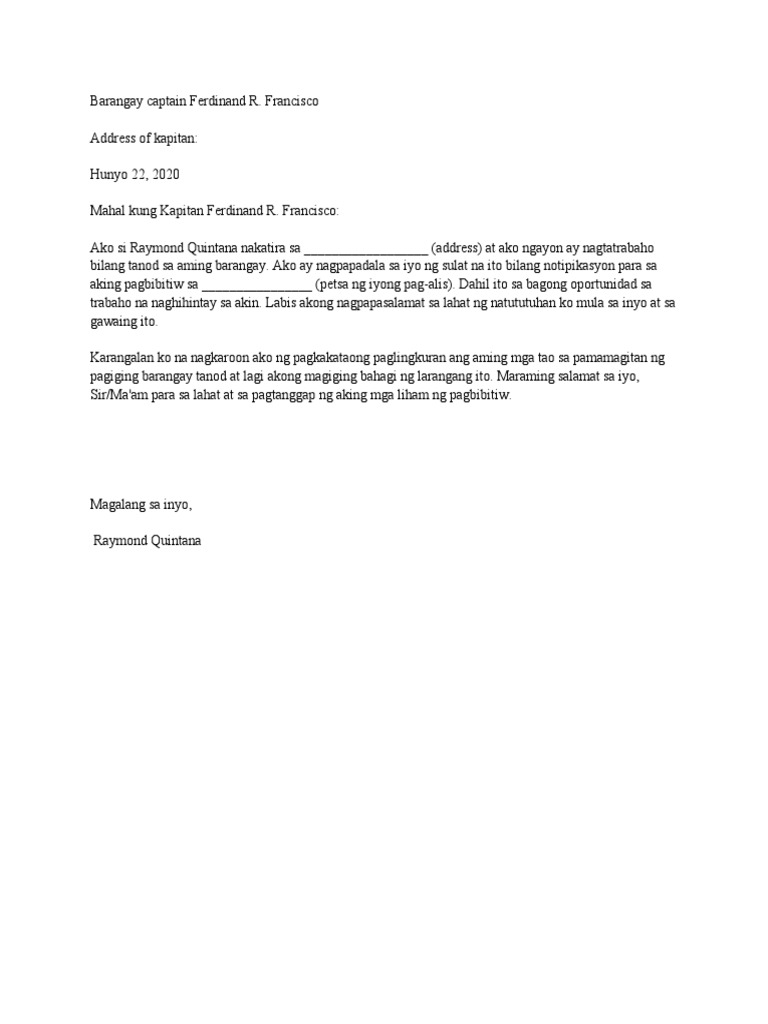 Tagalog Na Pagbibitiw Ni Kardo Dalisay | PDF