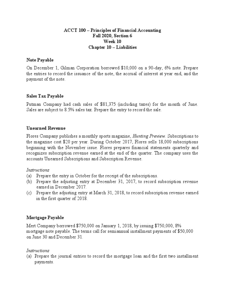 Week 10 - CH 10 Questions in Class Tutorial | PDF