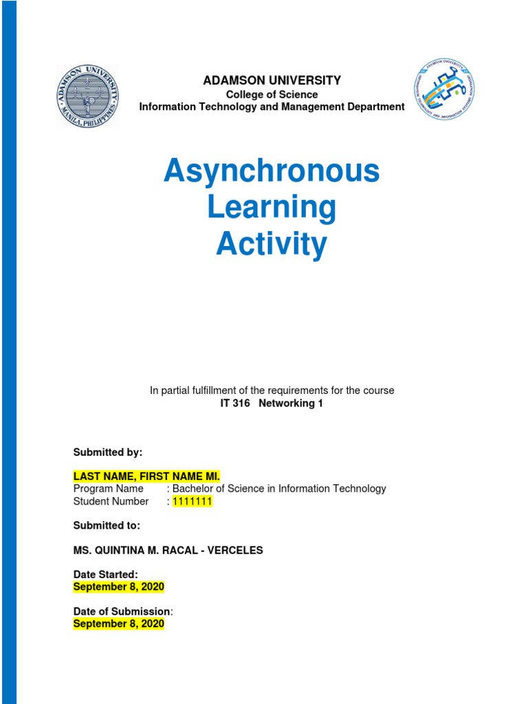 IT 316 Asynchronous Learning Activity Template 11 19 2020 | PDF
