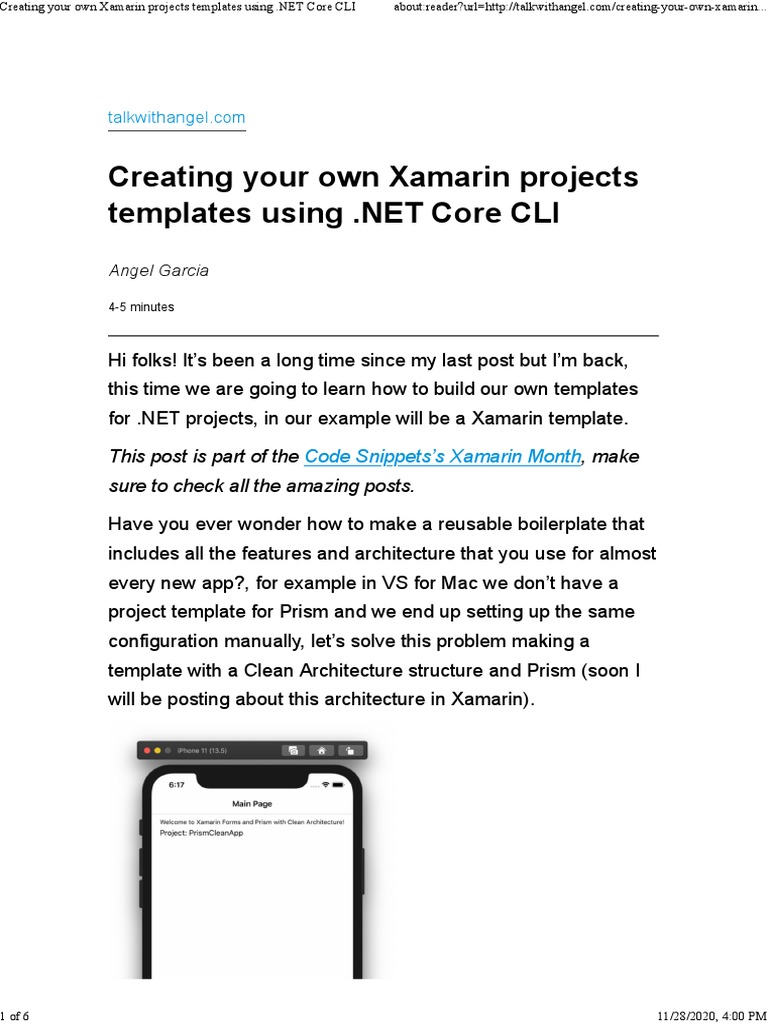 Creating Your Own Xamarin Projects: Angel Garcia | PDF | Xamarin | Software Engineering