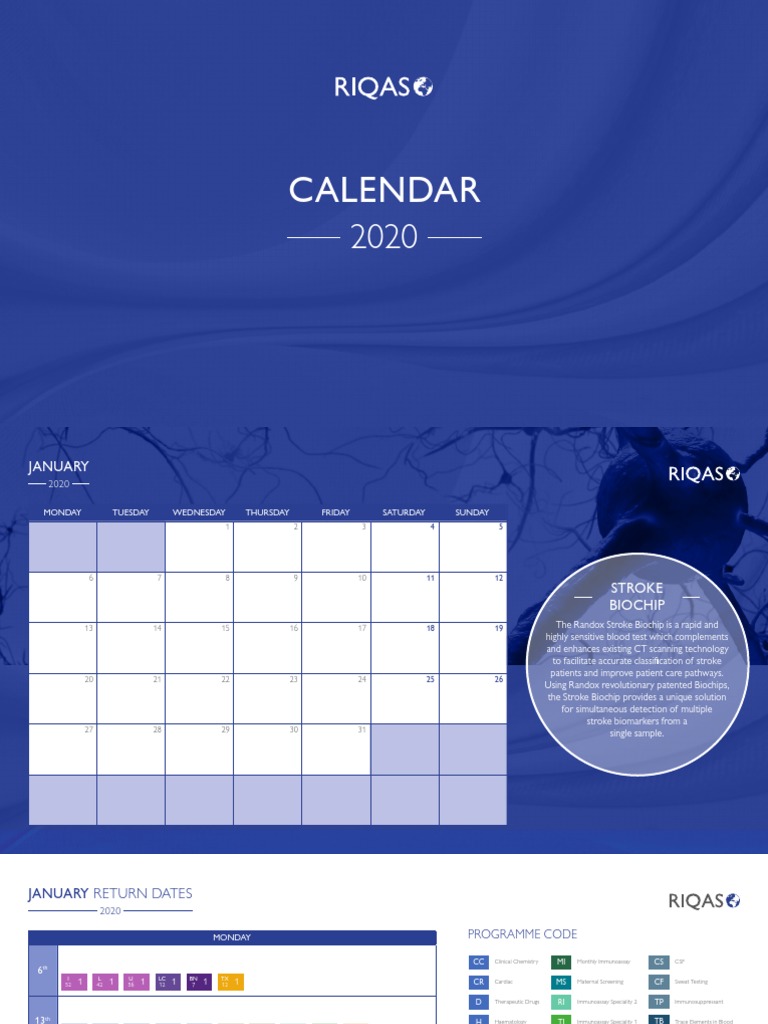 PR076 RIQAS Monthly Calendar NOV1 | PDF | Immunoassay | Biology