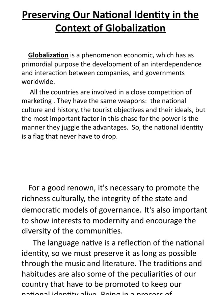 Preserving National Identity Amid Globalization | PDF