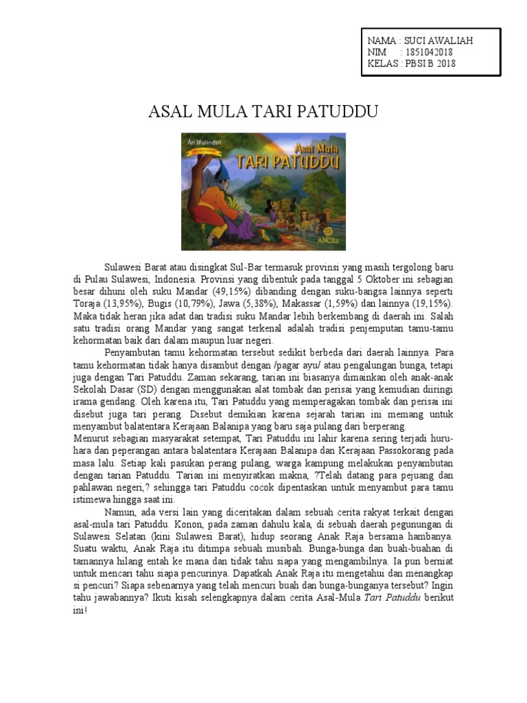 Asal Mula Tari Patuddu (Prosa) | PDF