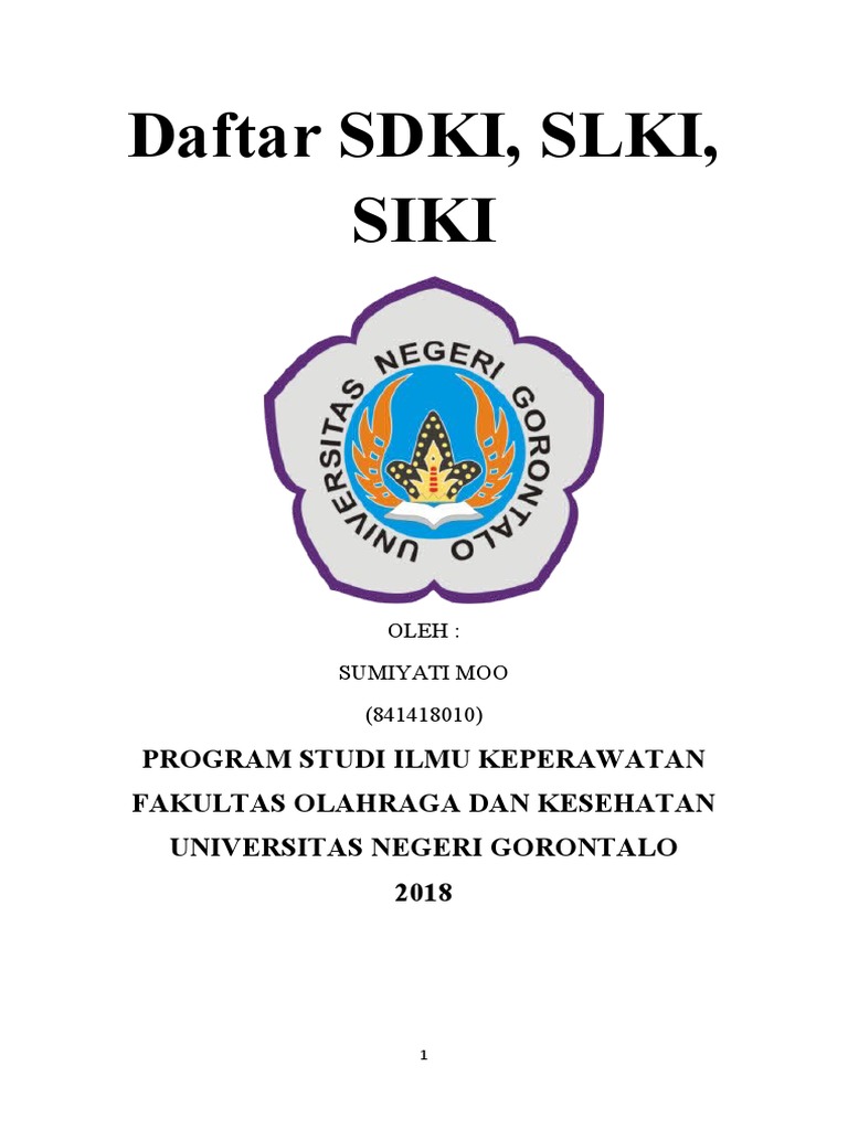Daftar SDKI, SLKI, SIKI | PDF