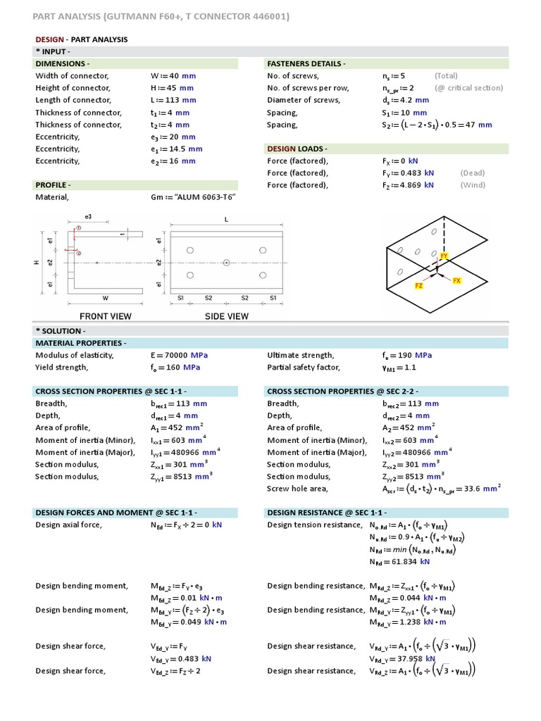 Mullion Transom Connector BS-EN-1991-1-1 V2.0 | PDF | Screw | Civil ...