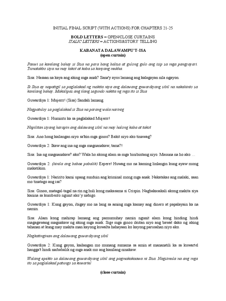 Initial Final Script Pdf