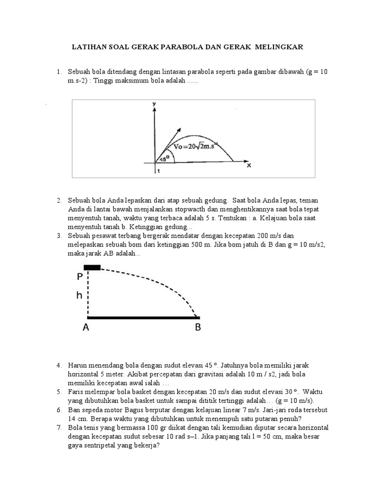 Latihan Soal Gerak Parabola Dan Gerak Melingkar | PDF