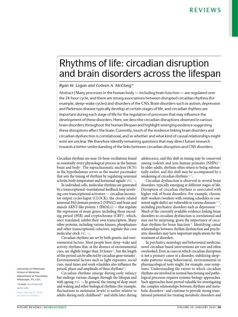 Rhythms of Life: Circadian Disruption and Brain Disorders Across The ...