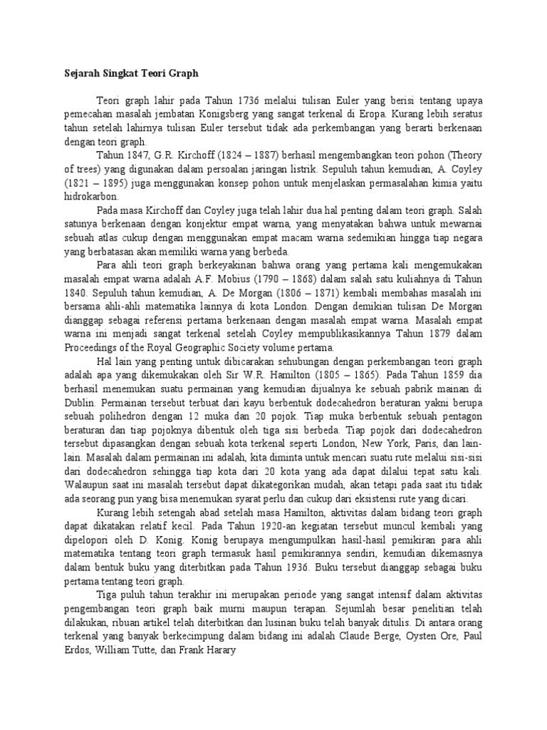 Sejarah Singkat Teori Graph | PDF