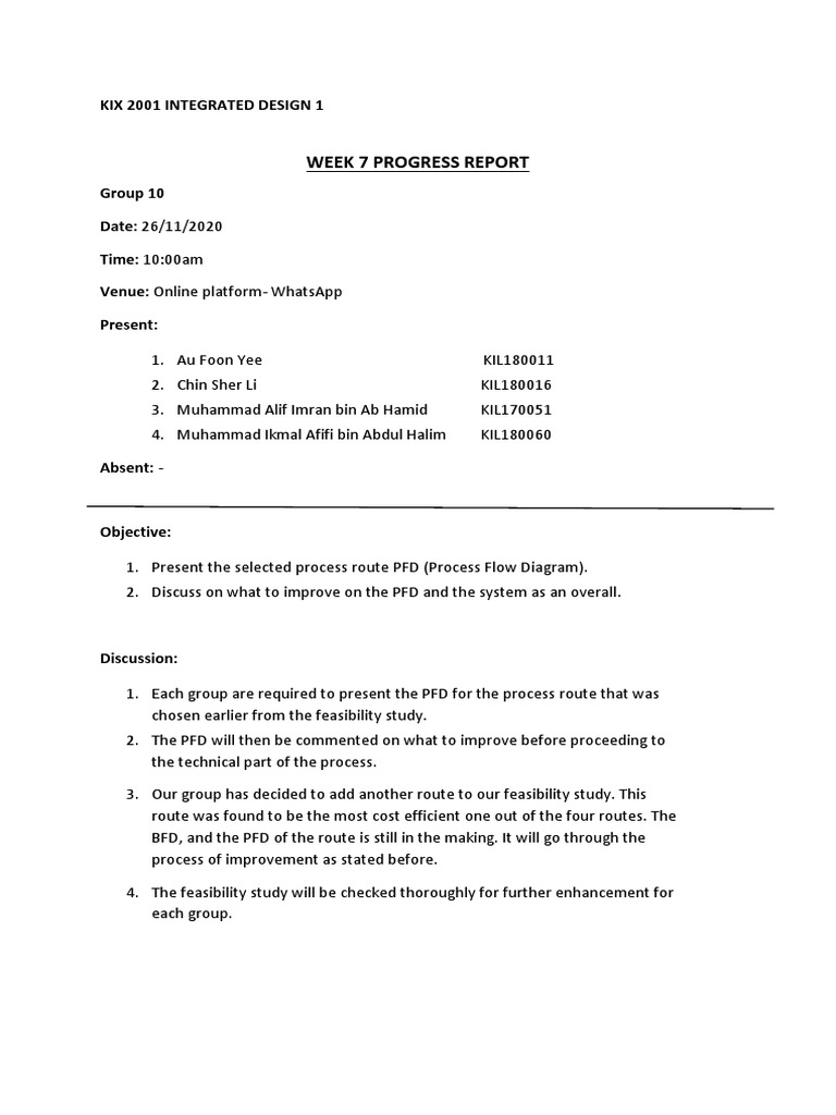 IDP Week 7 Progress Report | PDF