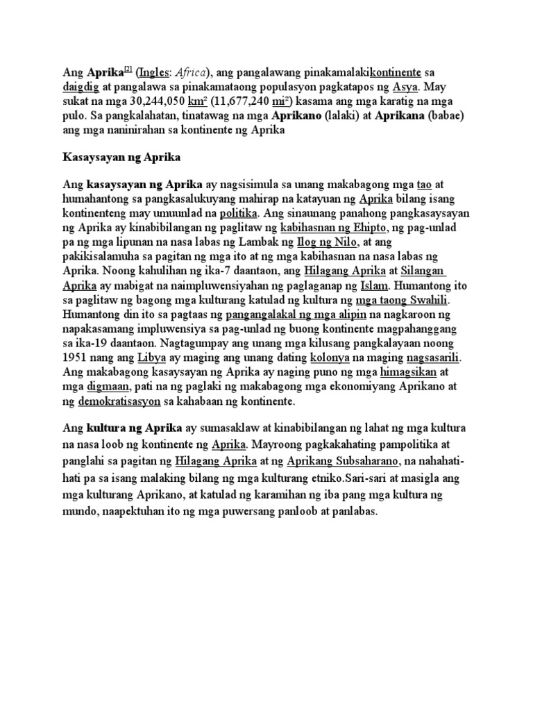 Ang Aprika | PDF