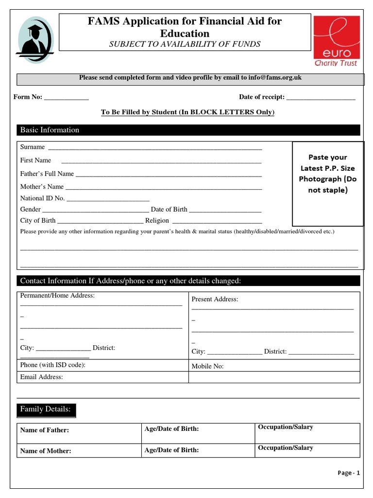 FAMS ApplicationForm PDF | PDF | Learning | Test/Examination