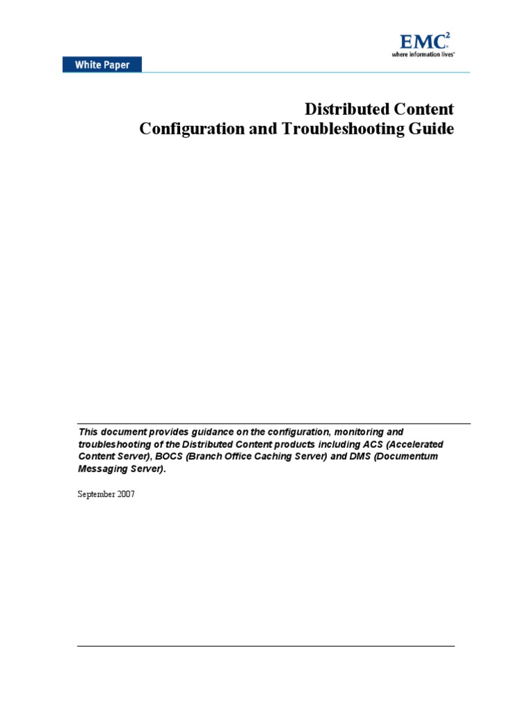 Distributed Content Configuration And Troubleshooting Pdf Proxy