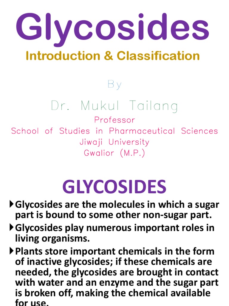 GLYCOSIDES-Introduction & Classification PDF | PDF | Renewable Fuels ...