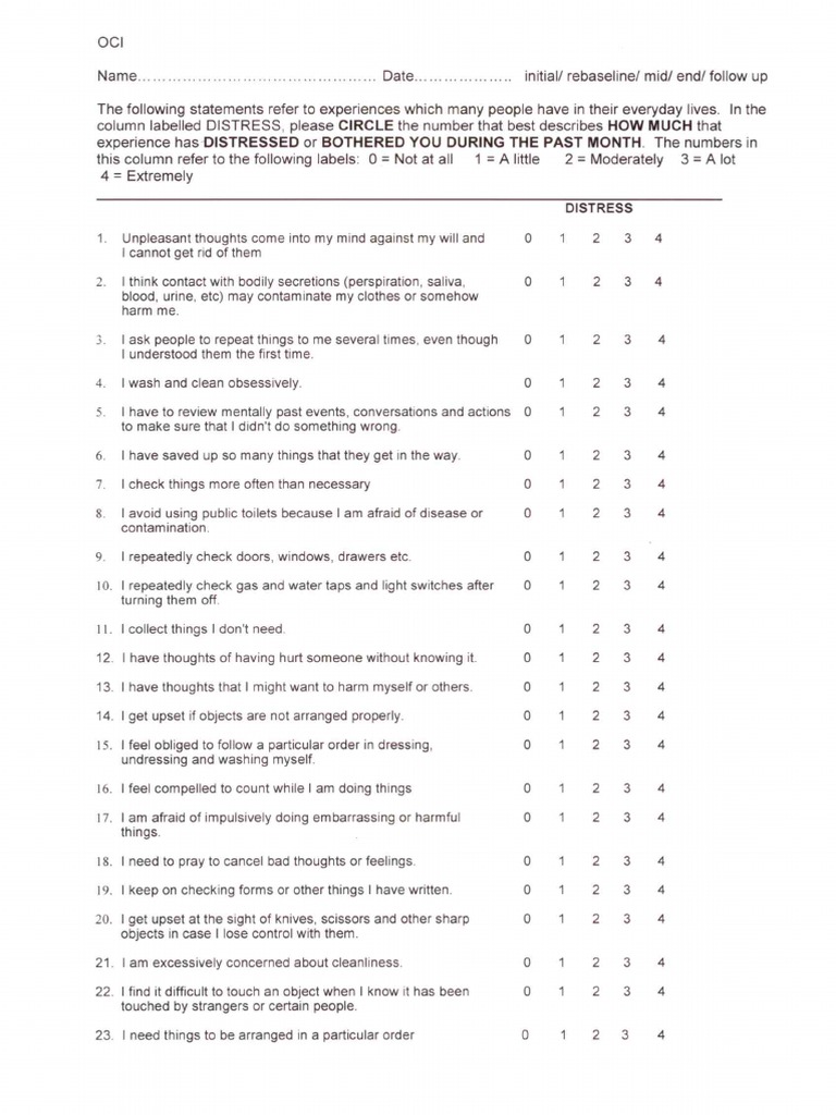OCI Questionnaire PDF | PDF
