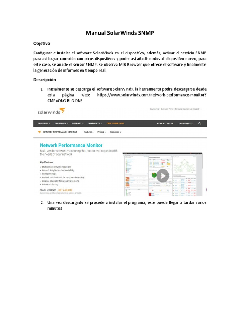 Manual SolarWinds | PDF | Software | Tecnología digital