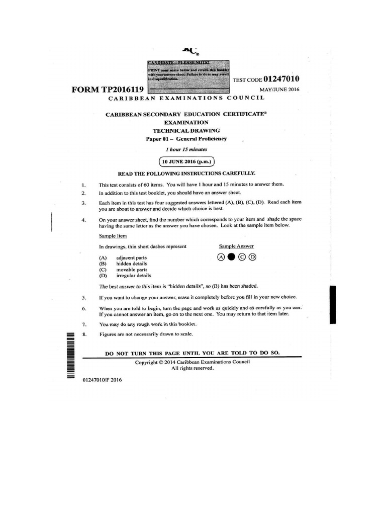 2016 TD Paper 1 | PDF