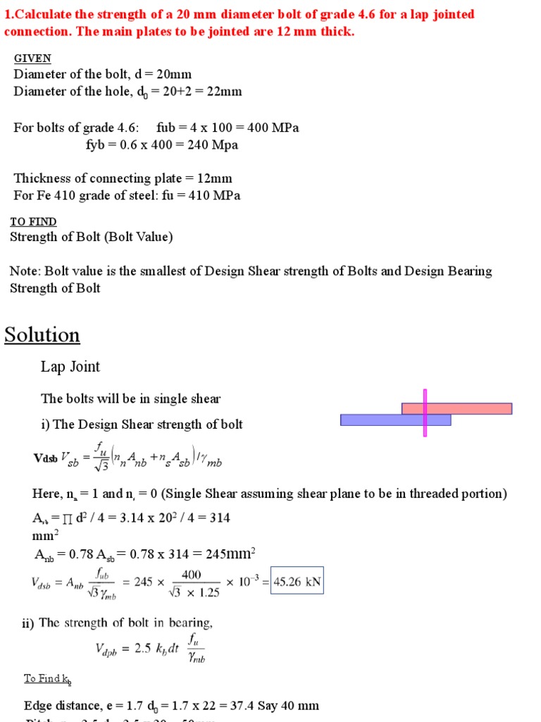 Bolt Strength Calculator | PDF | Screw | Woodworking