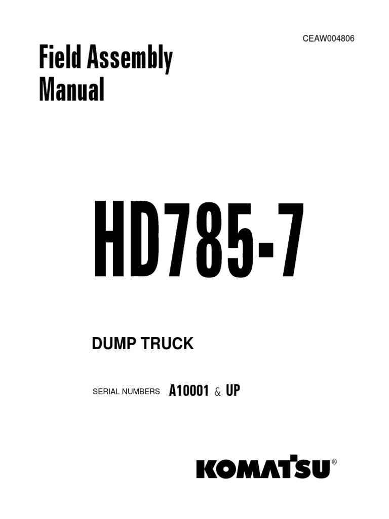 HD785-7 Field Assy PDF | PDF | Axle | Coolant