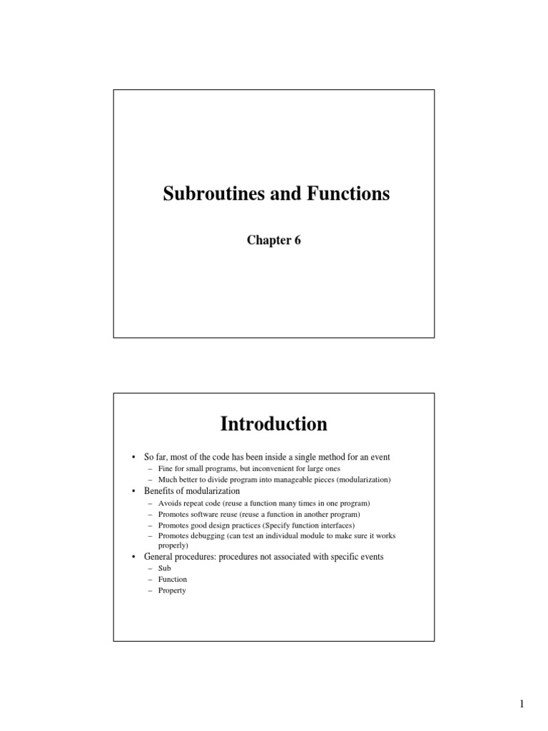 Subroutines And Functions Explained Pdf Subroutine Parameter Computer Programming