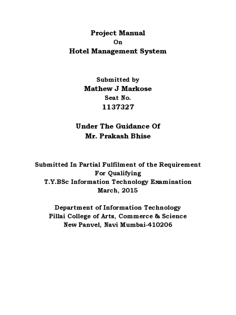 Hotel Management System Overview | PDF