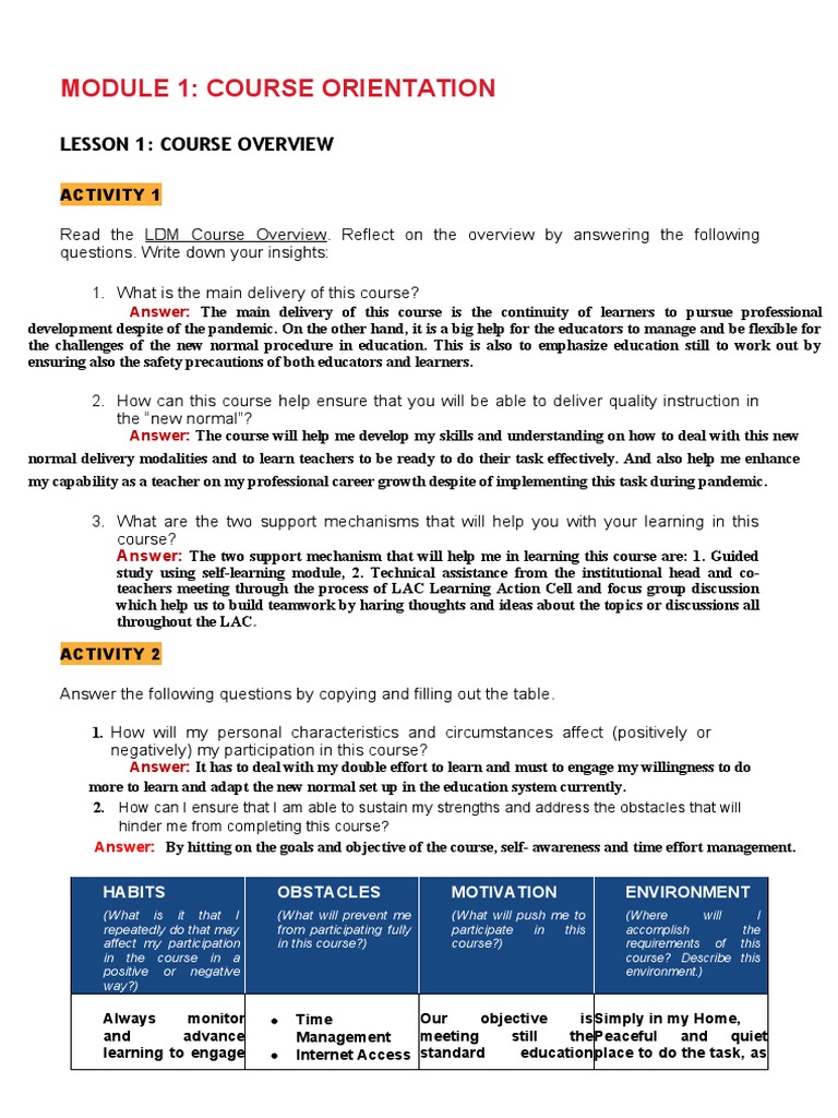 LDM2-Module 1 - Canuza | PDF | Curriculum | Learning