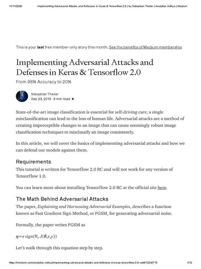 Implementing Adversarial Attacks and Defenses in Keras & Tensorflow 2.0 ... Implementing Adversarial Attacks and Defenses in Keras & Tensorflow 2.0 ...