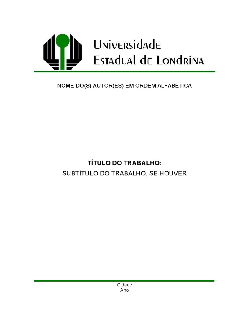 Trabalho Acadêmico UEL TCC | PDF | Mestrado | Caixa alta e caixa baixa