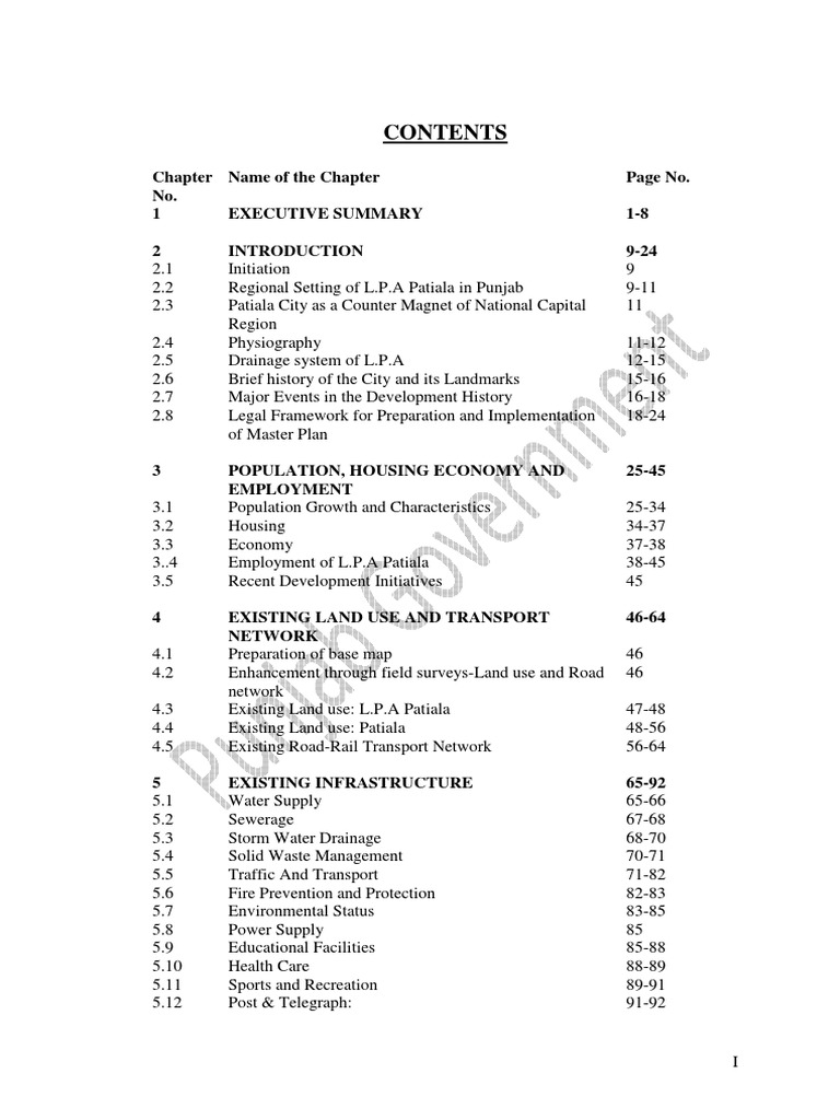 Master Plan for L.P.A Patiala Overview | PDF | Sanitary Sewer | Nature
