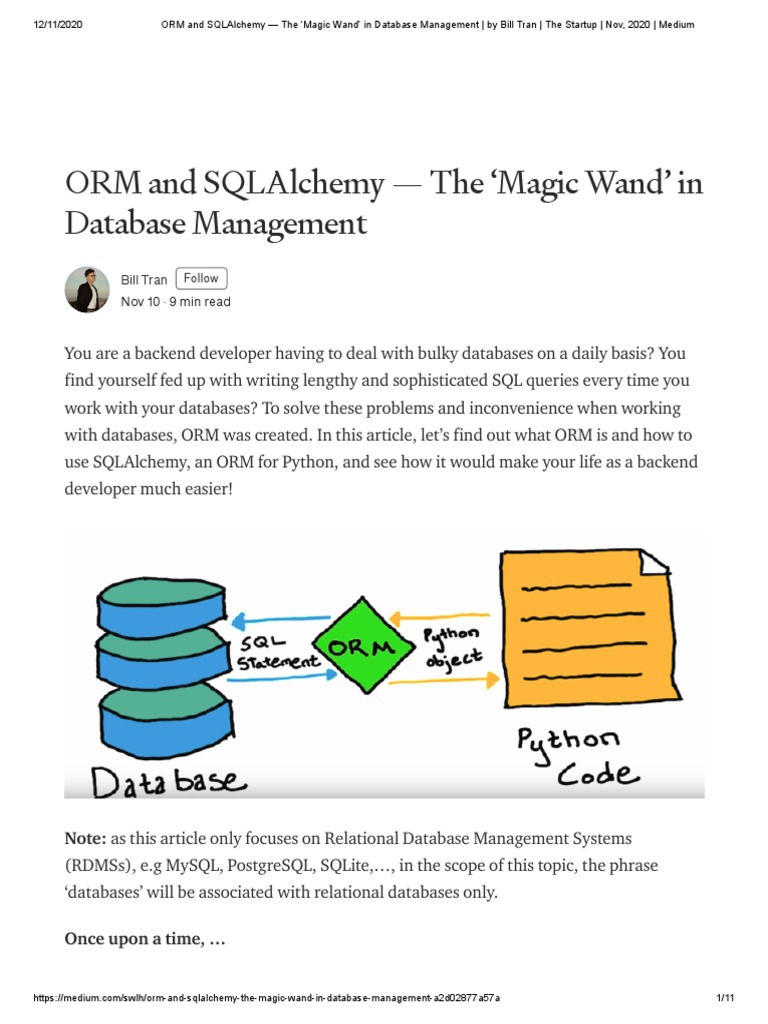 ORM and SQLAlchemy - The Magic Wand' in Database Management - by Bill ...