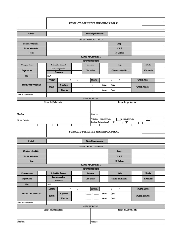 Formato Permiso Laboral | PDF | Business