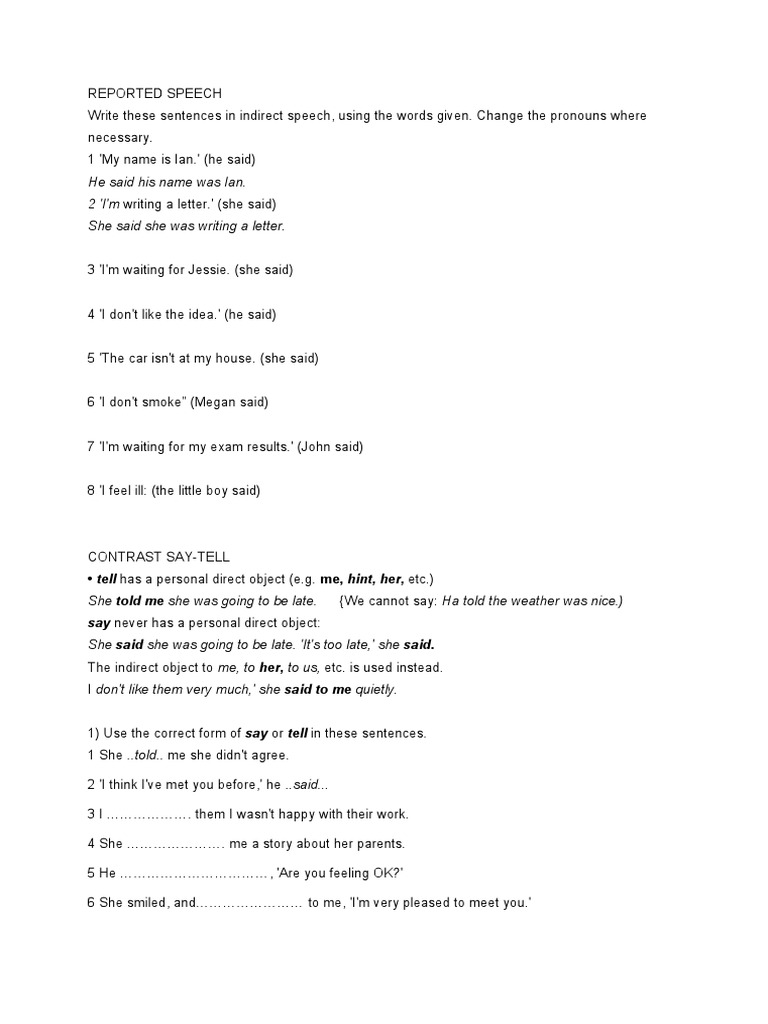 Reported Speech Ii | PDF