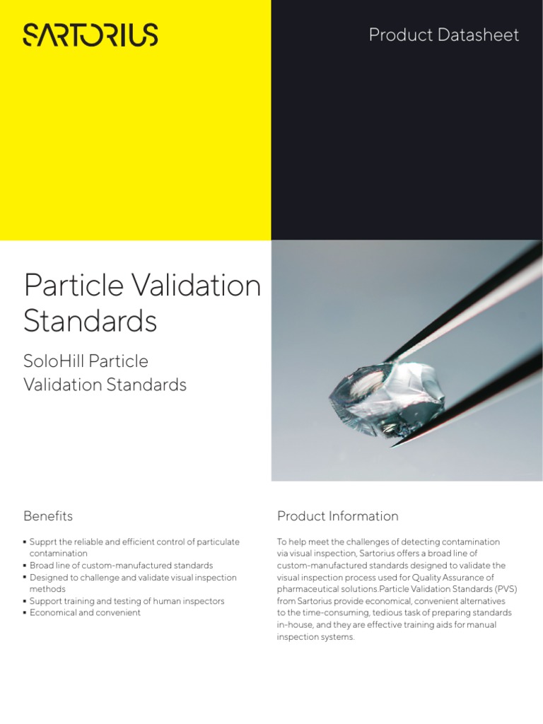 Sartorius 2020 PD Particle Validation Standards SoloHill Particle ...