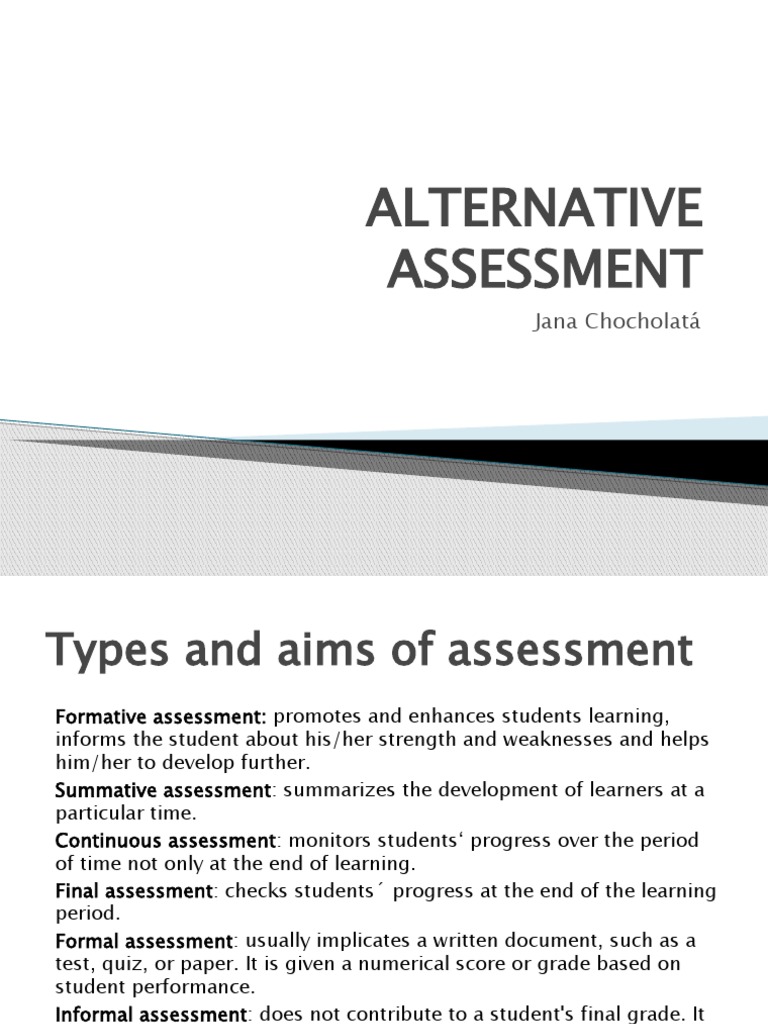 Alternative Assessment | Download Free PDF | Educational Assessment ...