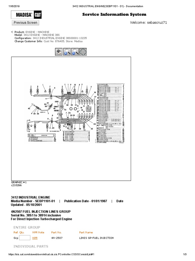 3412 INDUSTRIAL ENGINE (SEBP1101 - 01) - Documentation | PDF ...