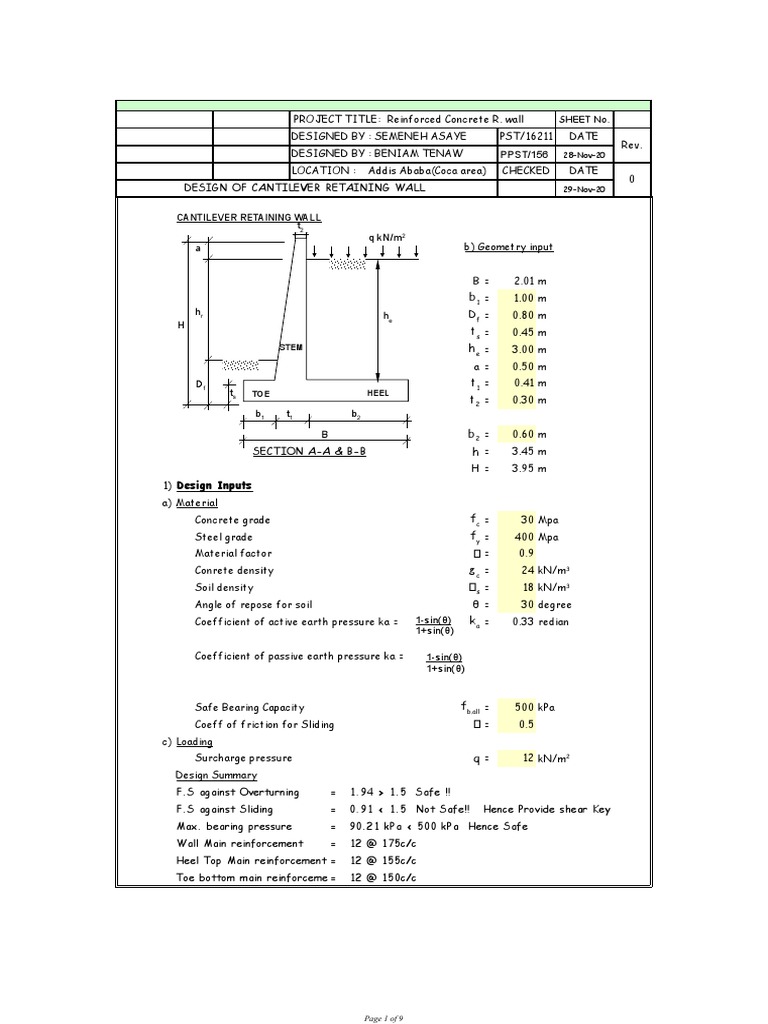 Retaining - Wall - Design NEW | PDF | Building Technology | Physics