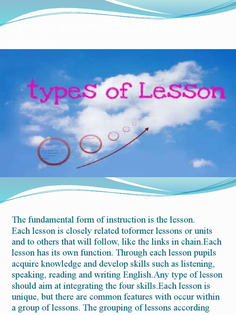 Types of English Lessons Explained | PDF